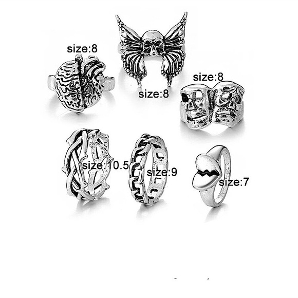 Jewelry | Human Heartskull Butterfly Ring Set | Poshmark